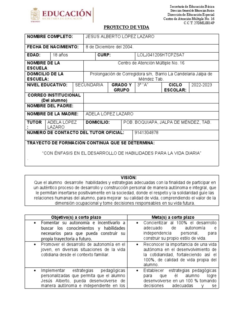 Jesus Alberto | PDF | Educación primaria | Educación especial