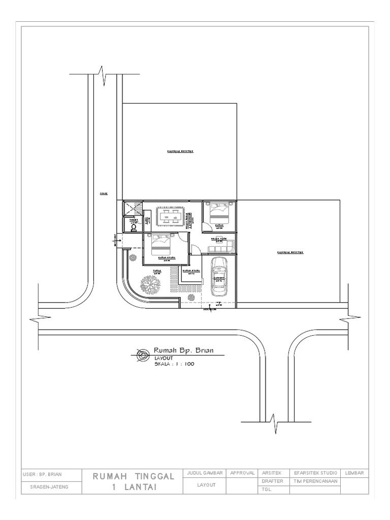 Layout Rumah Tinggal 1 Lantai Bp. Brian | PDF