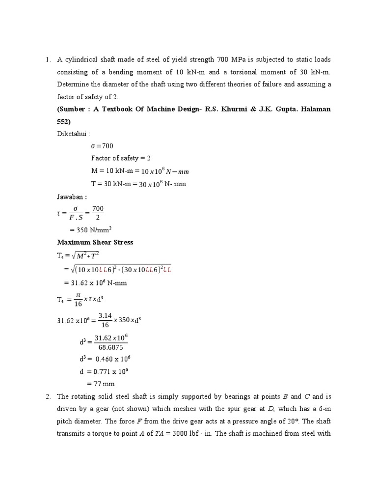 MESIN | PDF | Strength Of Materials | Solid Mechanics