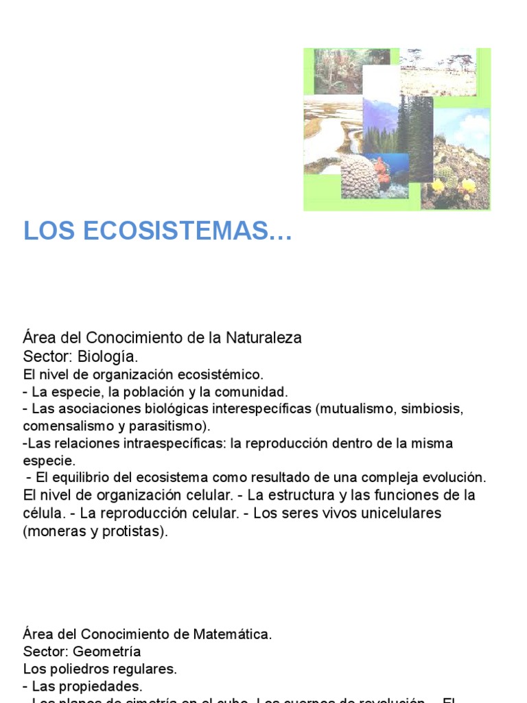 Ecosistemas Secuencia | PDF | Entorno natural | Ecosistema