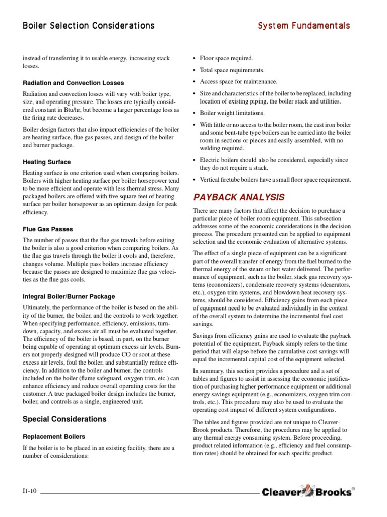 I1 Boiler Selection 10 20 | PDF | Boiler | Chimney