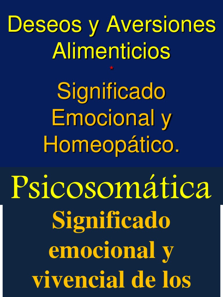 Significado de Deseos y Aversiones Alimenticias | PDF | Sistema ...