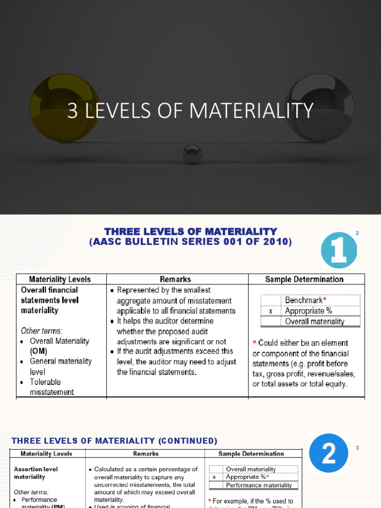 3 Levels of Materiality | PDF