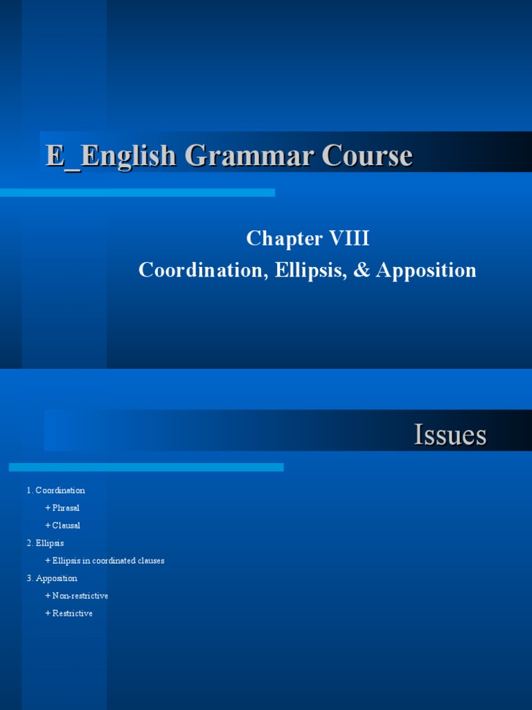 Tailieuxanh Week 13 Apposition Coordination Ellipsis 2374 | PDF | Clause | Syntax