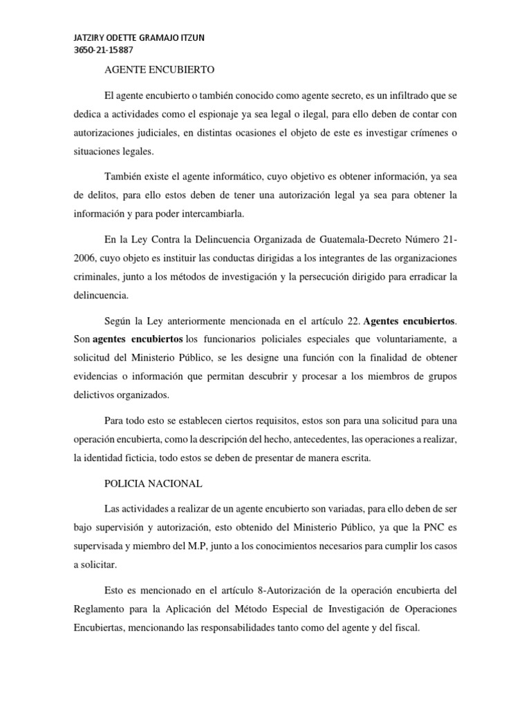 Agentes Encubiertos | PDF