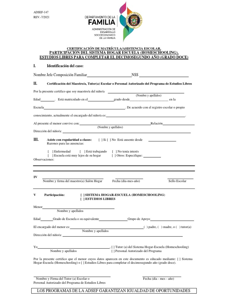 Adsef 147 | PDF | Educación en el hogar