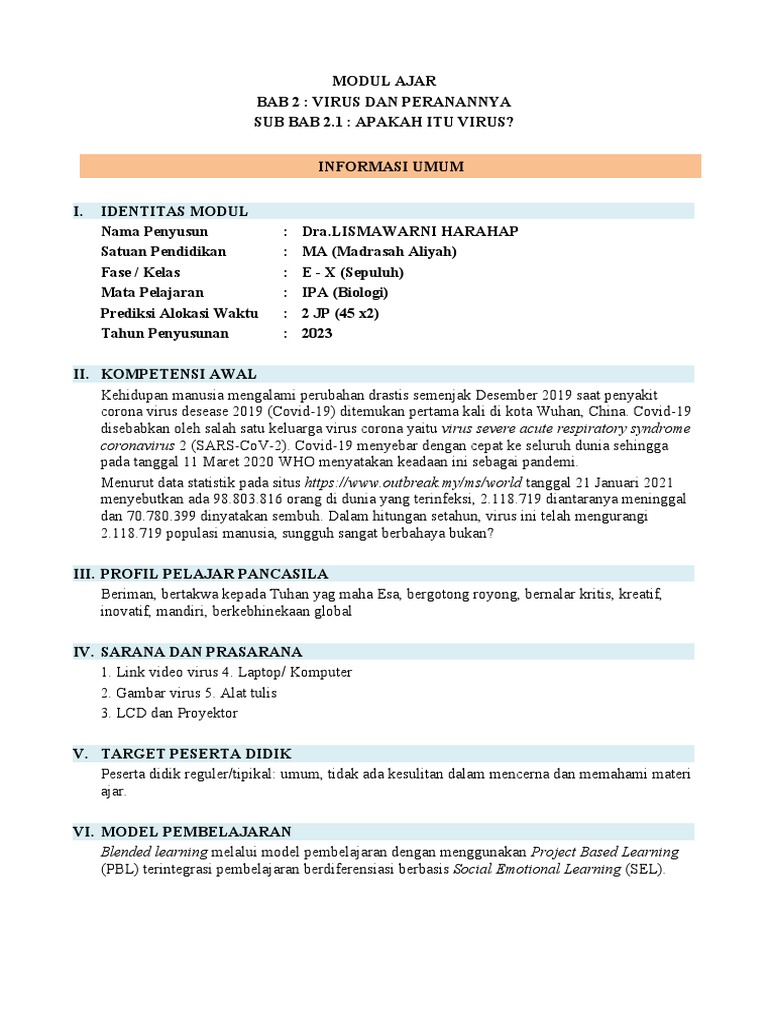 Sub Bab 2.1 - Apakah Itu Virus (Modul) | PDF