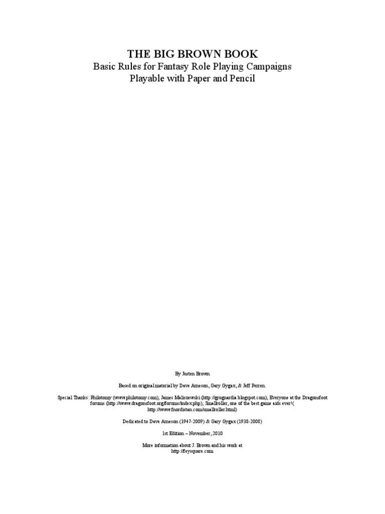 The Big Brown Book | PDF | Role Playing Games