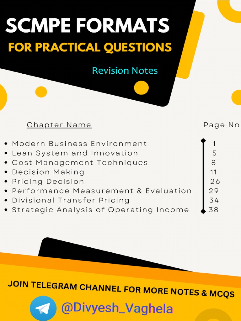 SCMPE Formats & Revision Notes For Practical Questions | PDF