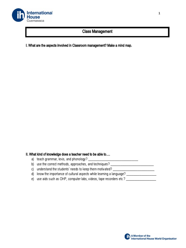 Classroom Management | PDF | Teachers | Learning