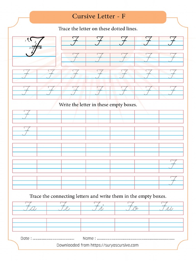 Cursive Capital Letter F | PDF