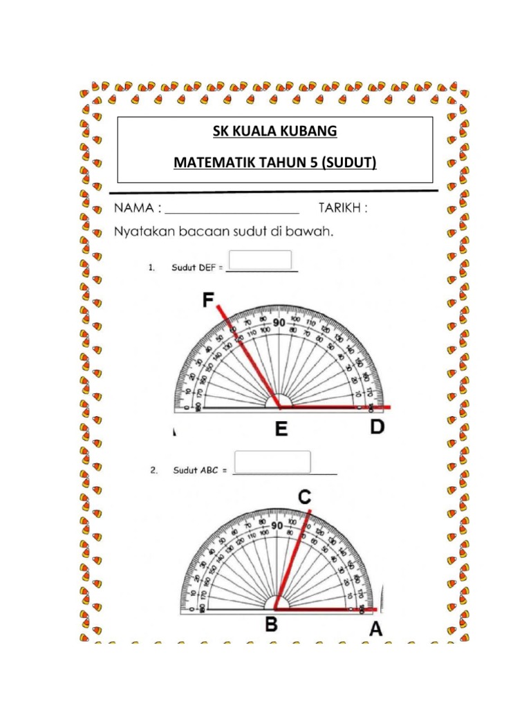 Latihan Mat Tahun 5 Sudut | PDF