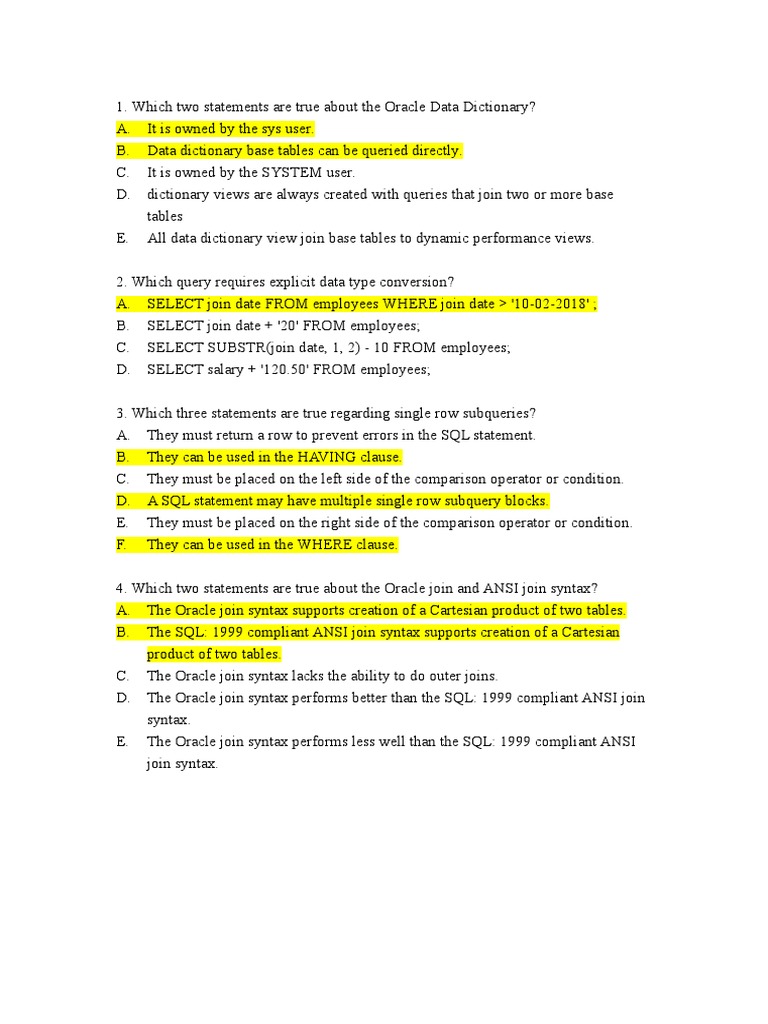 Oracle Database Concepts and Queries | PDF | Databases | Relational Database