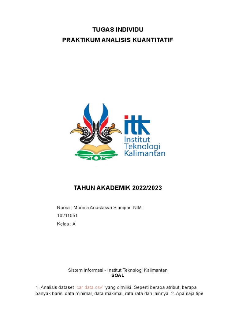 Analisis Dataset Mobil: Data Minimal dan Tipe | PDF