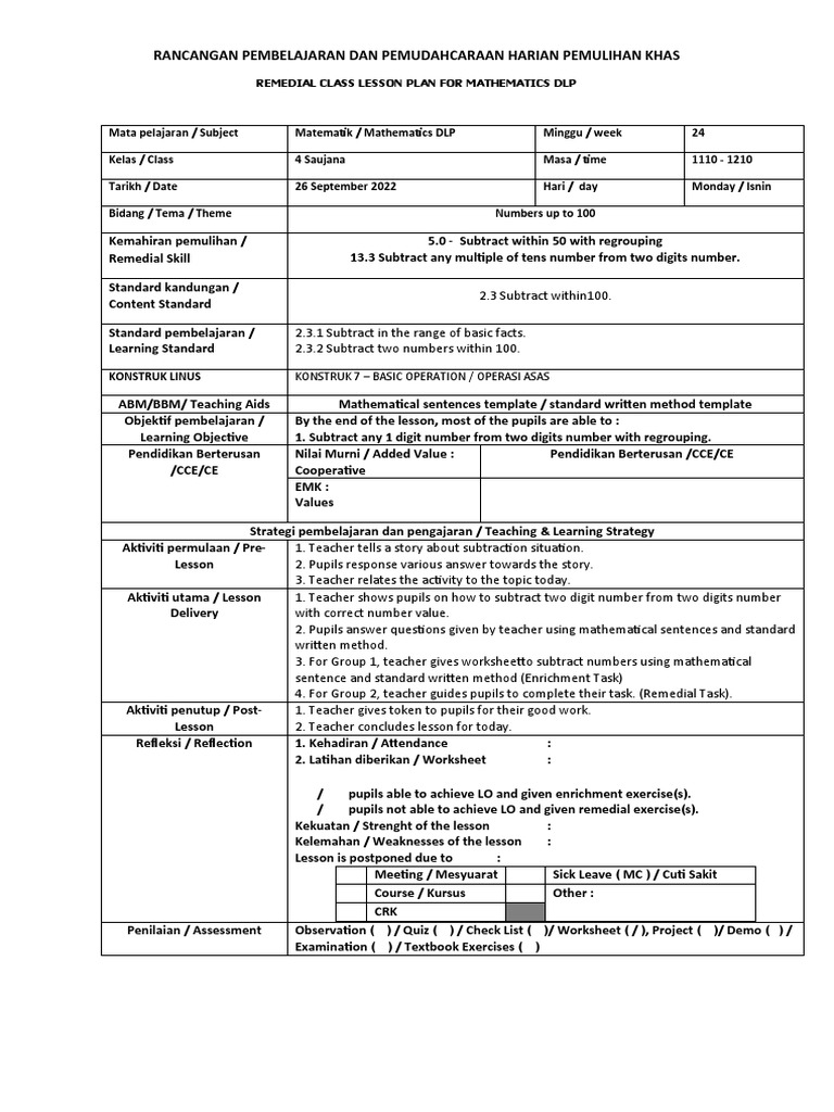 RPH Pemulihan MT 4S | PDF | Change | Communication