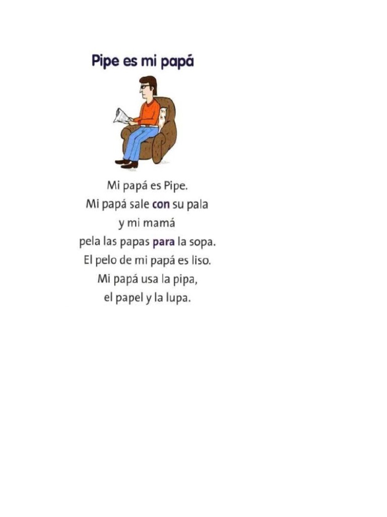 Lectura Pipe Es Mi Papá | PDF
