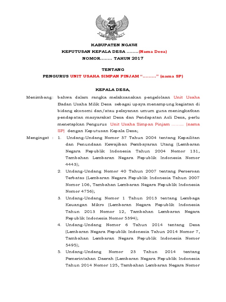 4b. SK Pengurus Unit Usaha SP | PDF