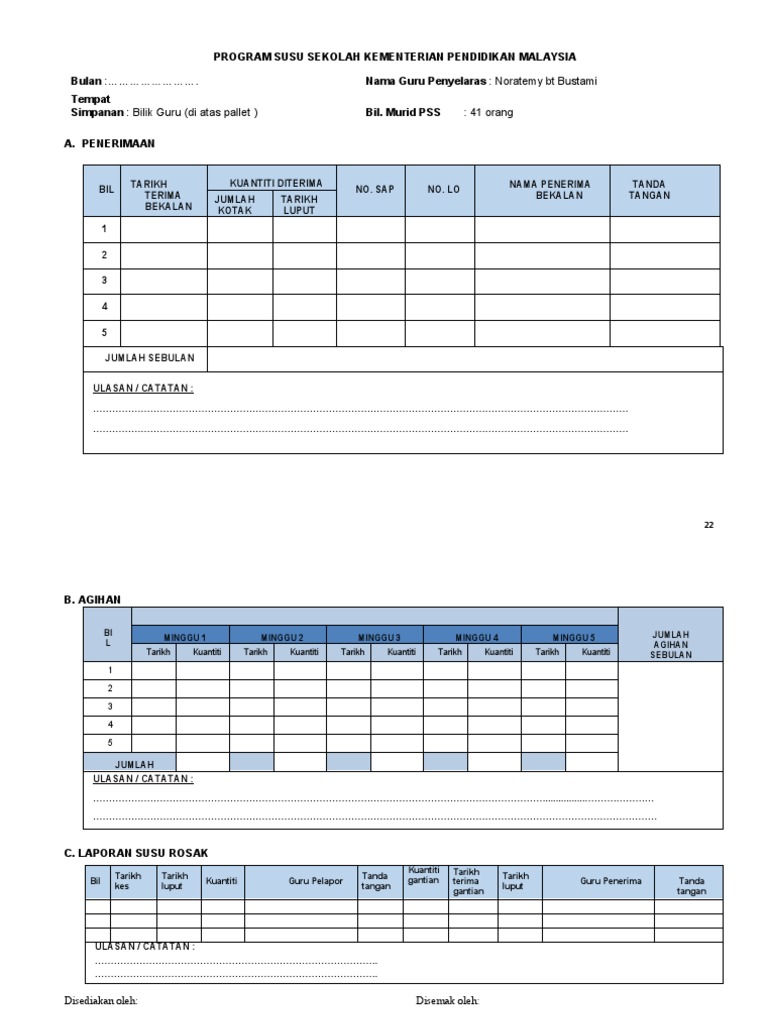 Buku Log PSS | PDF