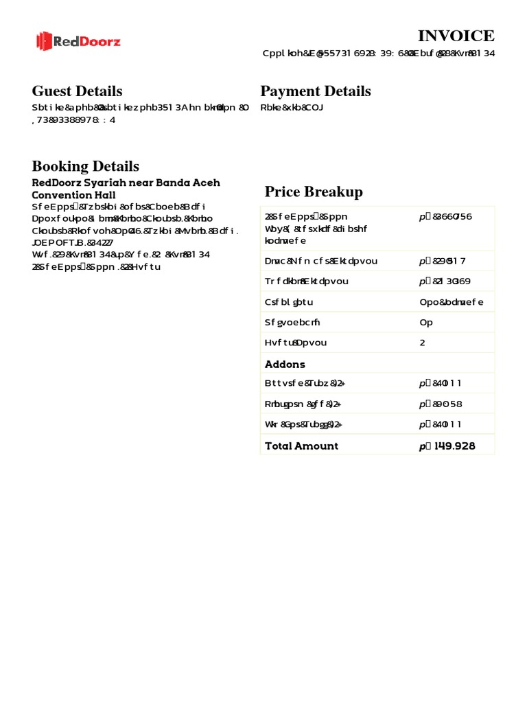 Booking Invoice | PDF