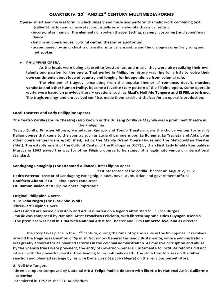 Quarter Iv 20TH and 21ST Century Multimedia Forms | PDF | Les ...
