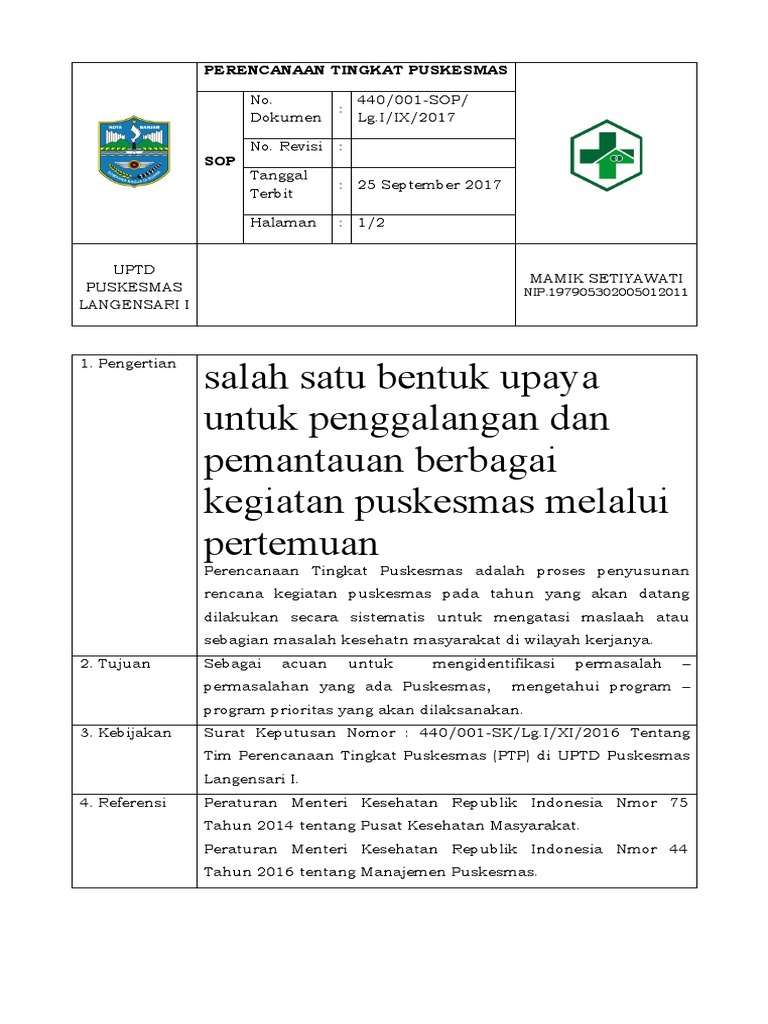 1.1.1.4 Sop PTP | PDF