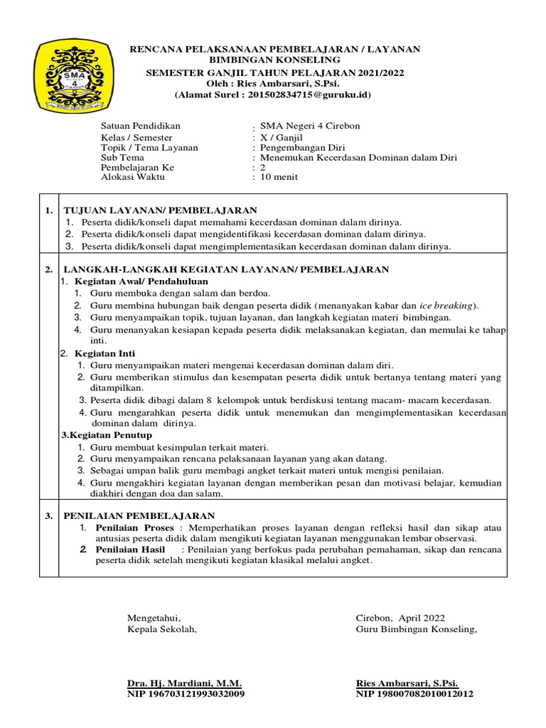 RPP BK Bu Ries | PDF