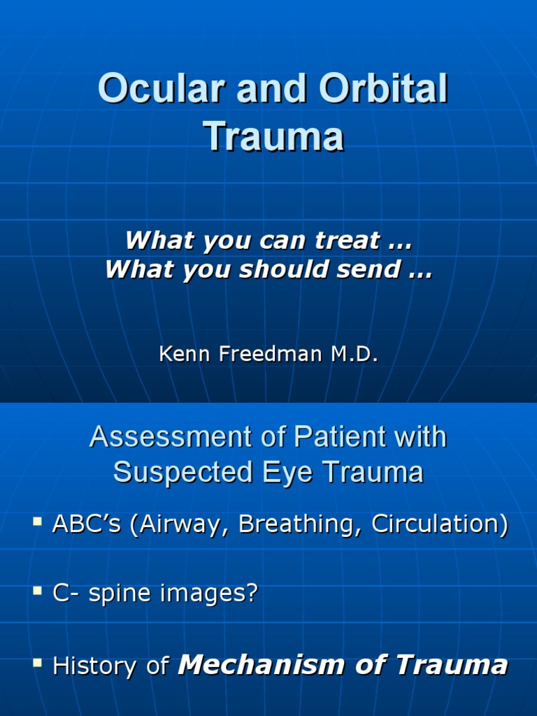 Ocular and Orbital Trauma Management | PDF | Major Trauma | Traumatology