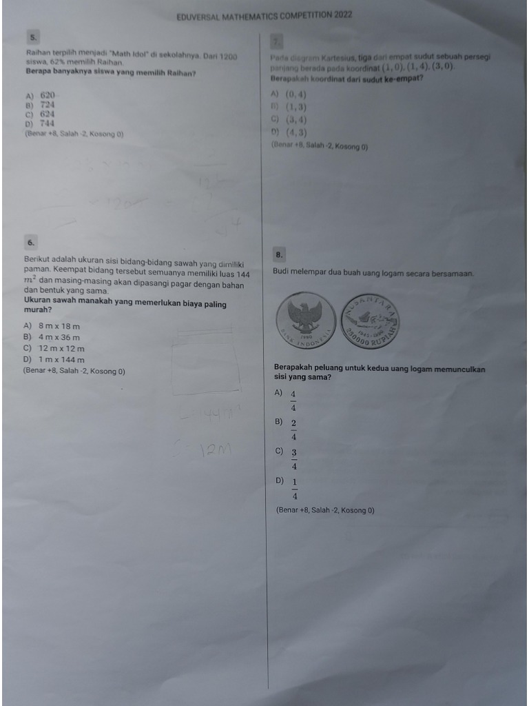 Soal olimpiade matematika emc Sd 2022 | PDF
