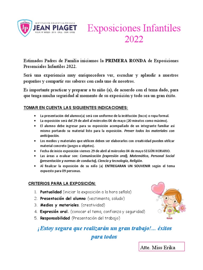 Comunicado Exposiciones Aula 3 Años B | PDF