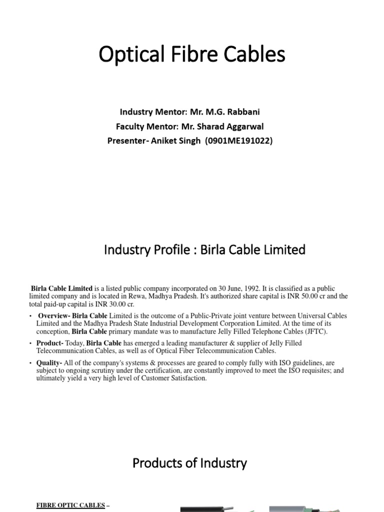 Optical Fibre Cables | PDF | Optical Fiber | Optics