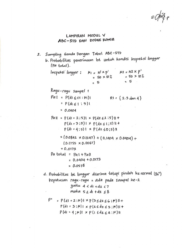 Lampiran Modul V ABC-STD Dan Dodge Romig | PDF