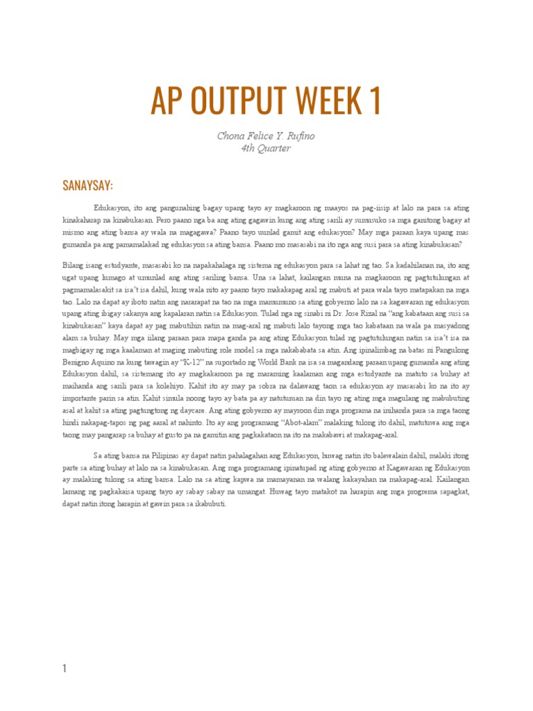 Ap Output 1 | PDF