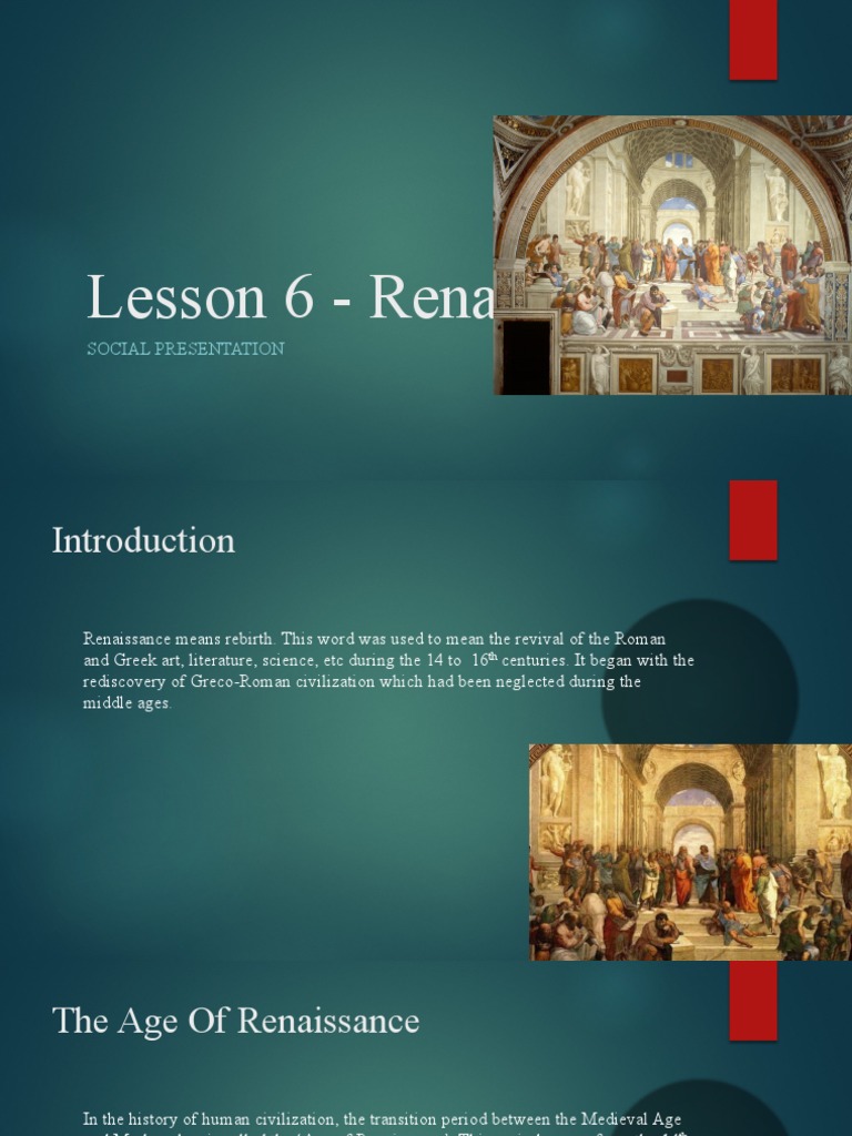 Lesson 6 - Renaissance | PDF | Renaissance | Michelangelo
