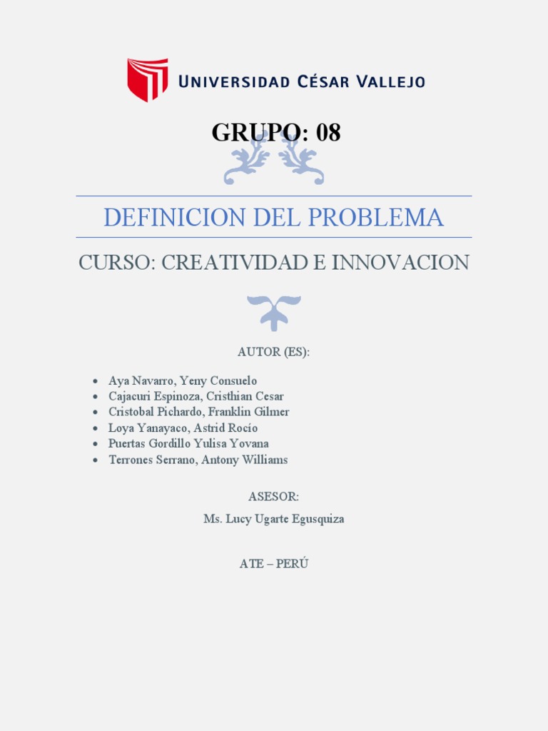 Definición Del Problema Grupo 8 - Creatividad | PDF | Residuos