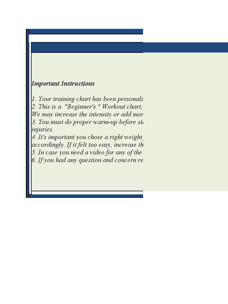Workout Chart Rohini Strength | PDF | Strength Training | Physical Exercise