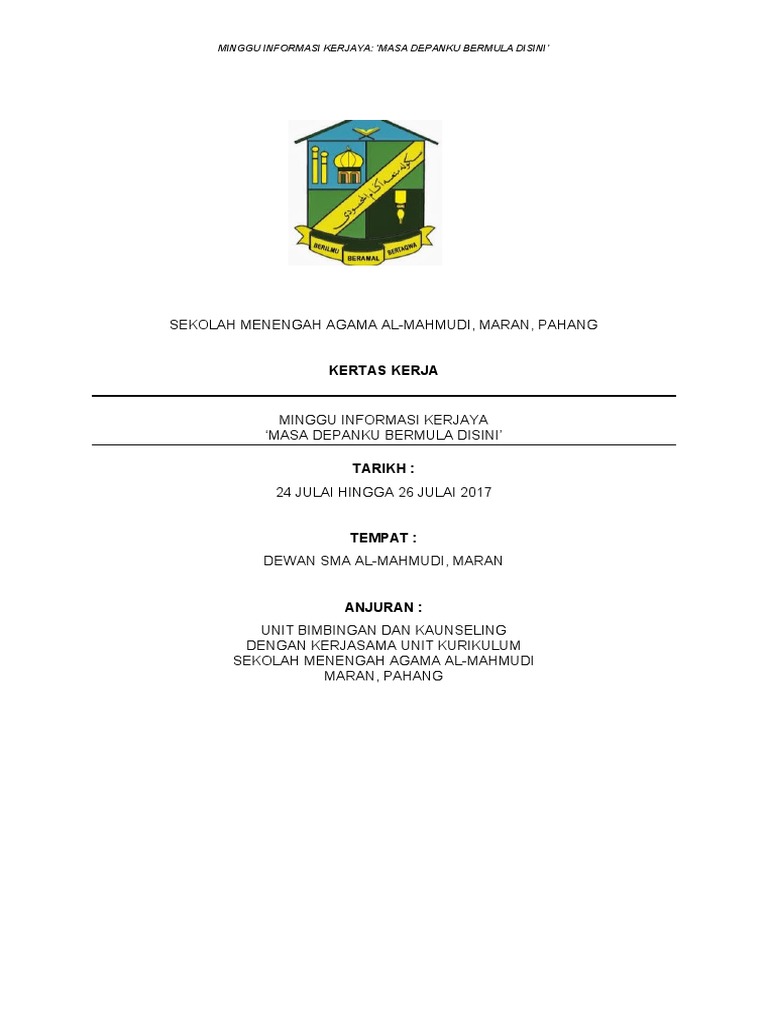 Minggu Kerjaya SMA Al-Mahmudi 2017 | PDF | Ilmu Sosial