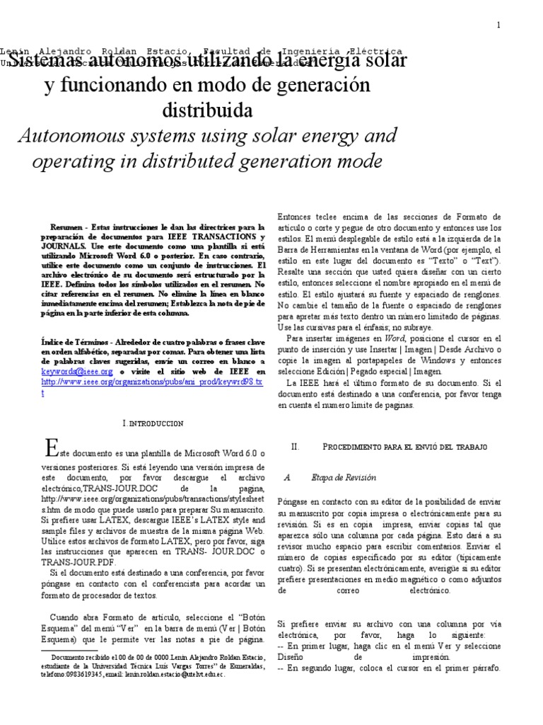 Formato Presentacion Documentos Normas Ieee | PDF | Microsoft Word ... Formato Presentacion Documentos Normas Ieee | PDF | Microsoft Word ...