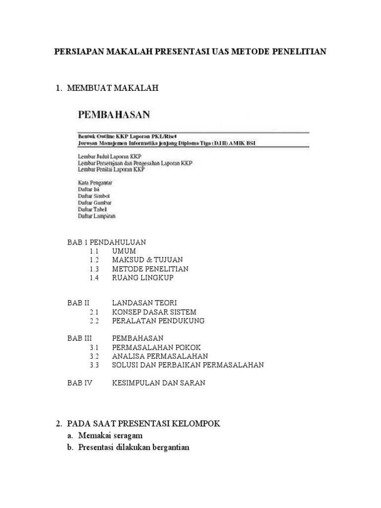 Contoh Bagan Makalah PRESENTASI KELOMPOK | PDF