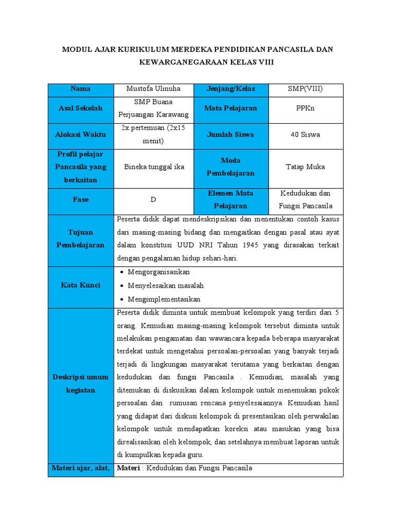 MODUL AJAR New Edit | PDF