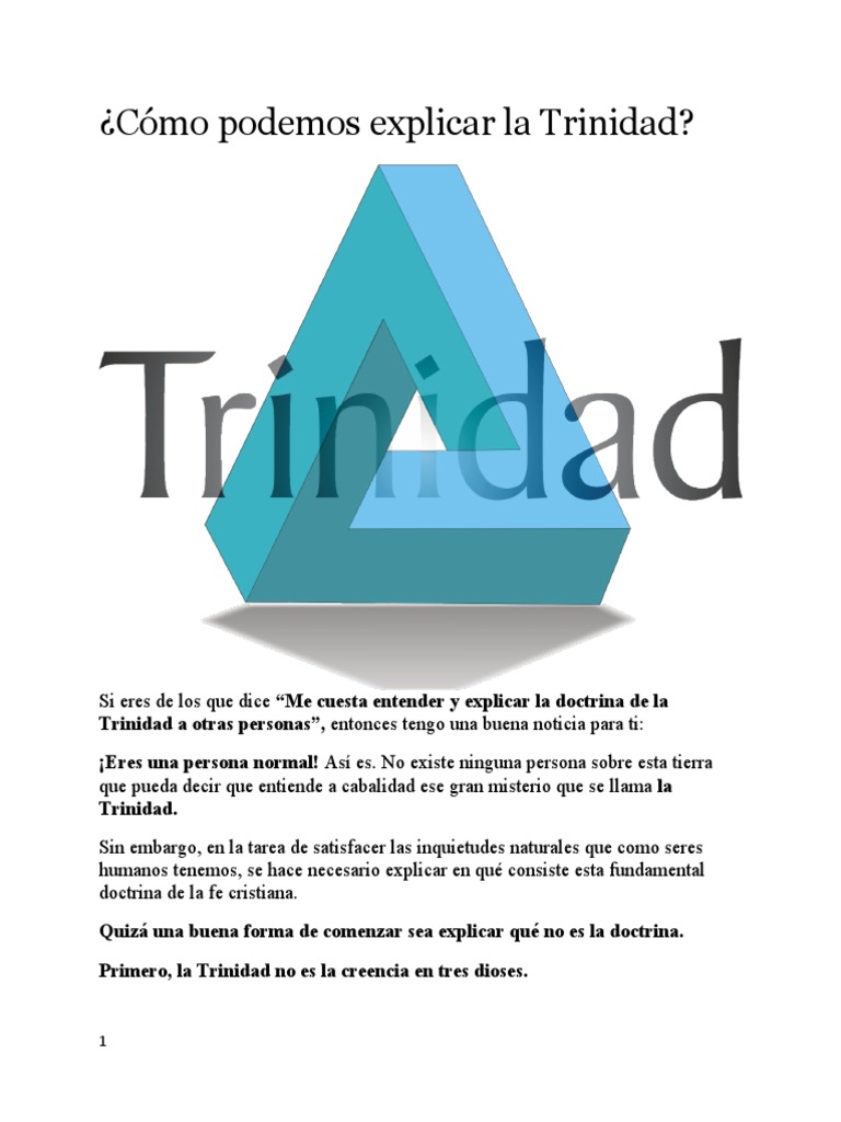 Cómo Podemos Explicar La Trinidad | PDF | Trinidad | Dios