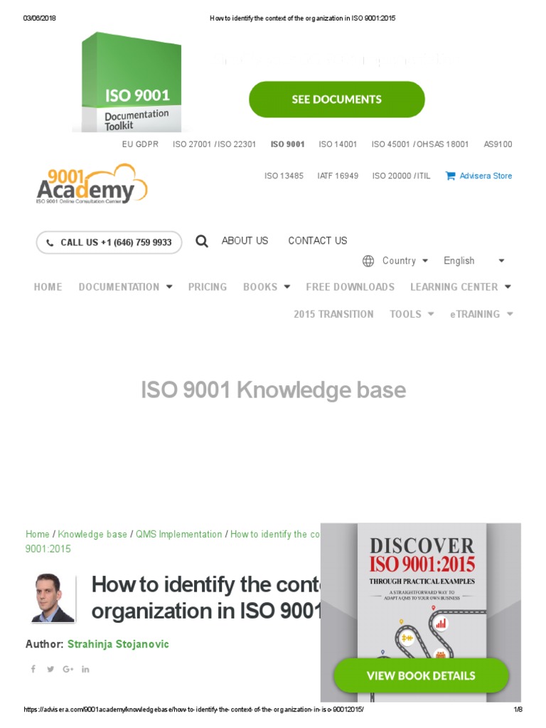 How To Identify The Context of The Organization in ISO 9001 - 2015 | Download Free PDF | Iso ...