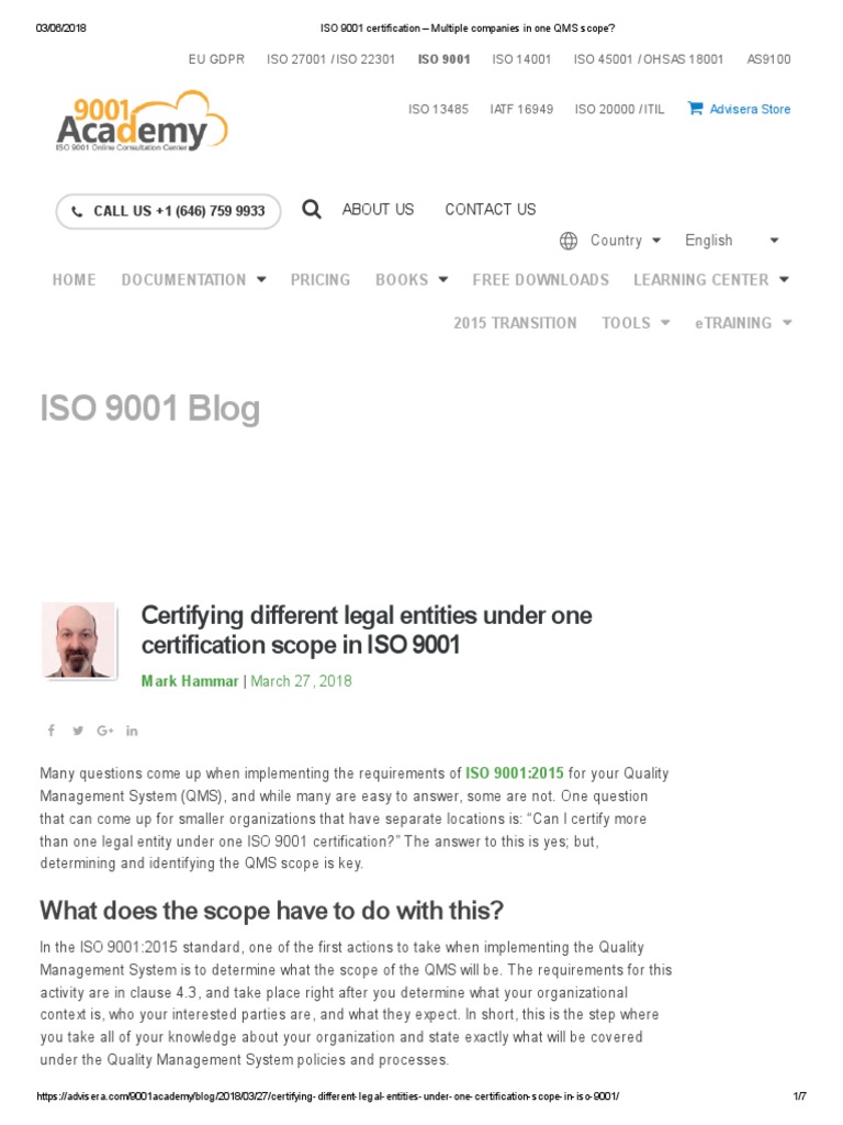 ISO 9001 Certification - Multiple Companies in One QMS Scope | PDF ...