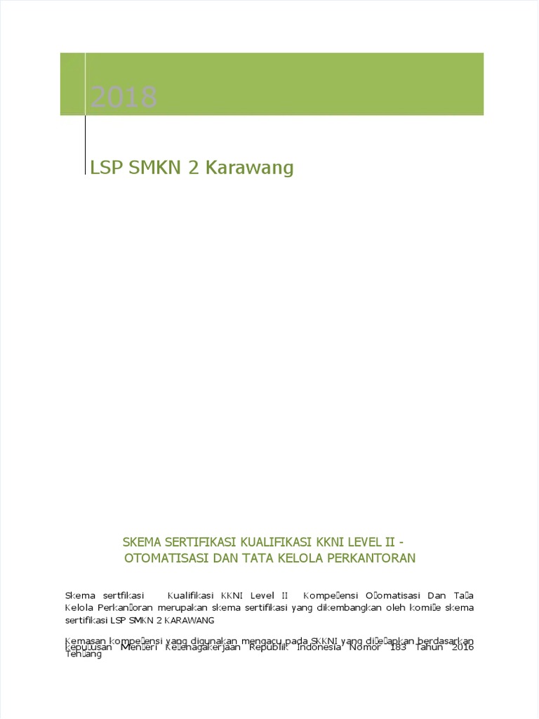 Pdf Skema Kkni Level Ii Otkp Compress Pdf Karier Perkembangan
