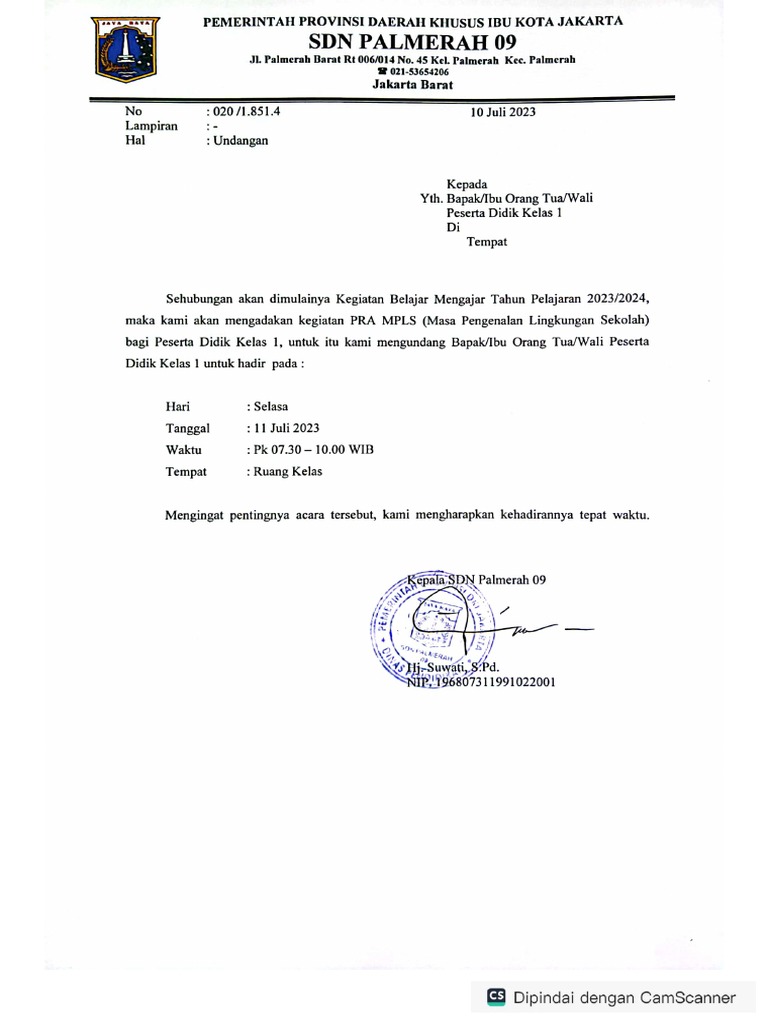 Undangan Pra Mpls | PDF