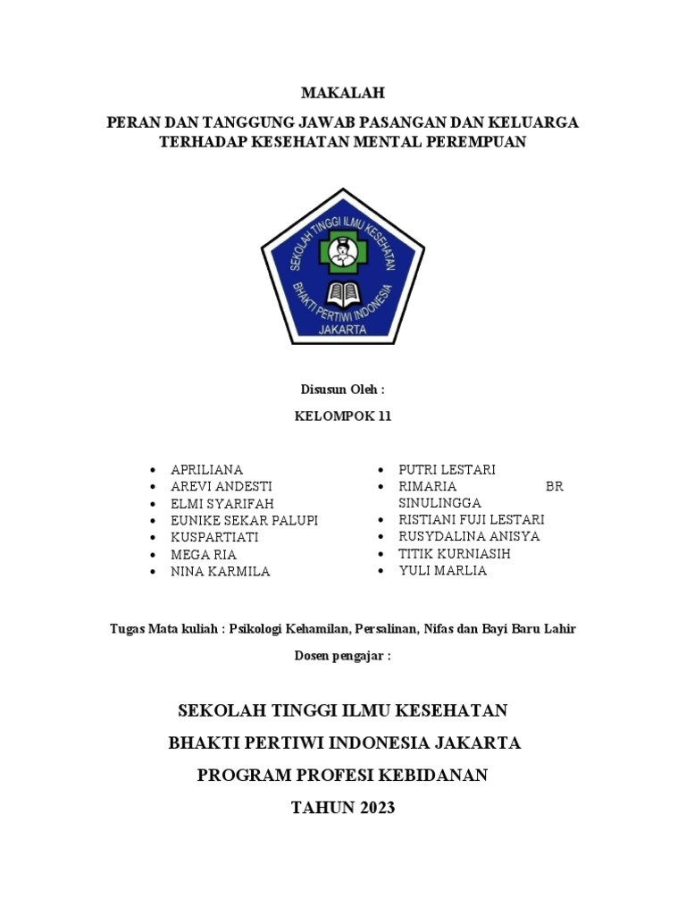 Makalah Peran Dan Tanggung Jawab Pasangan Dan Keluarga Terhadap ... Makalah Peran Dan Tanggung Jawab Pasangan Dan Keluarga Terhadap ...