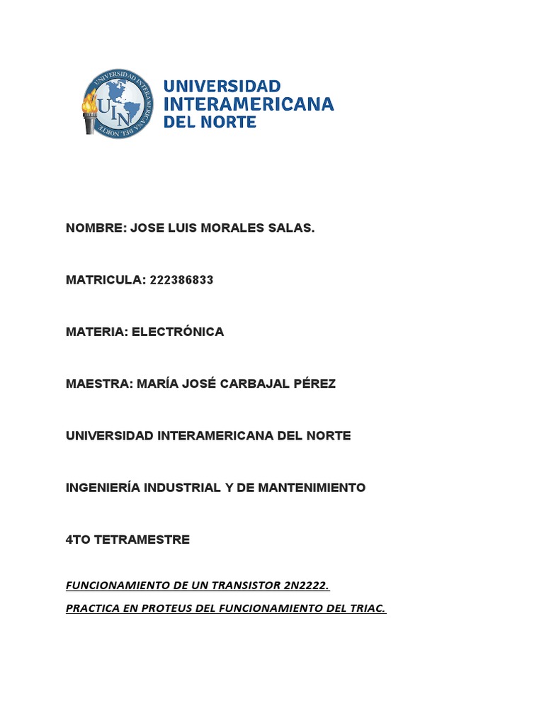 Electronica Proyecto 4 | PDF | Transistor | Electrónica