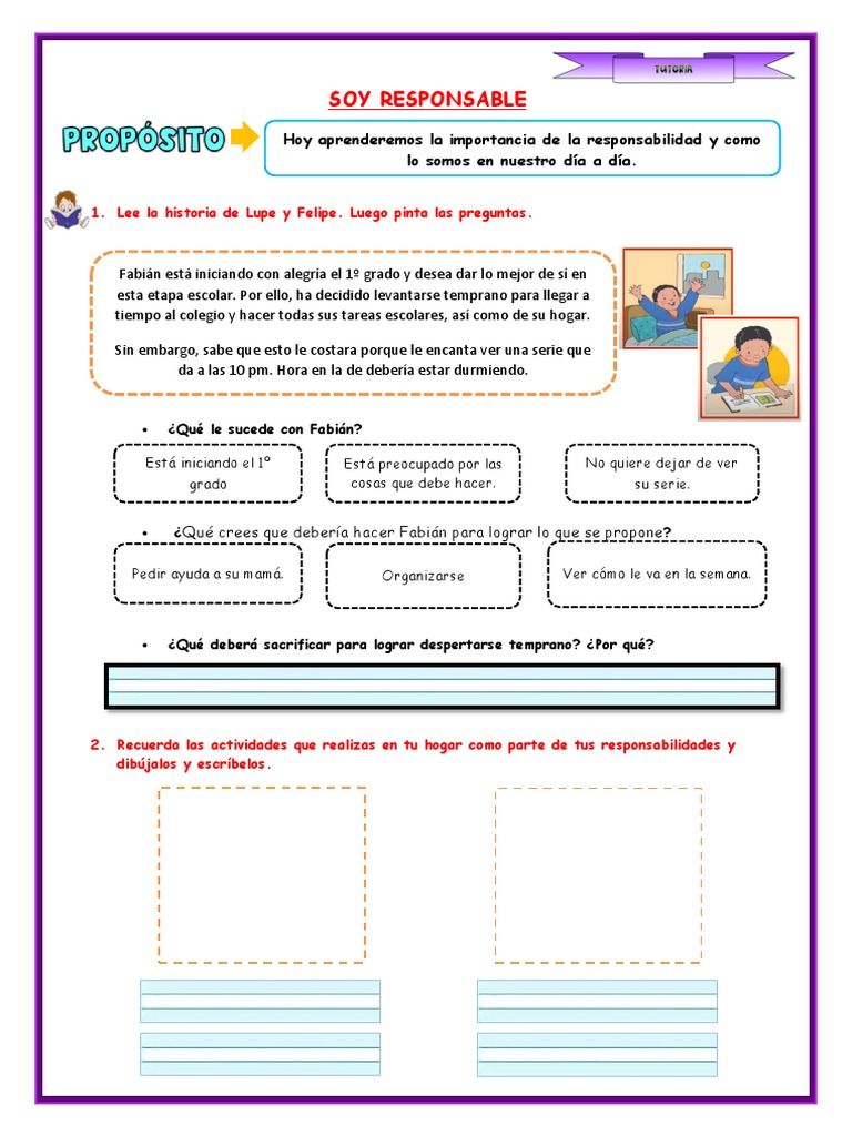 Ficha Tutoría Soy Responsable | PDF Ficha Tutoría Soy Responsable | PDF