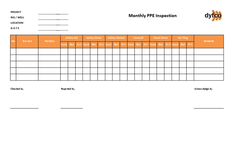PPE Inspection Form | PDF
