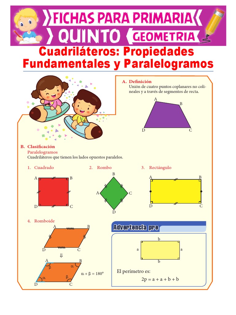 Definición y Clases de Paralelogramos para Quinto de Primaria | PDF ...