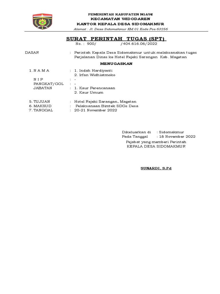 A. SPT, SPPD, Kades | PDF